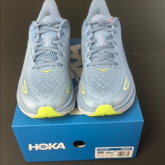 Hoka | Shoes | Hoka Light Blue Womens Athletic Shoes With Neon ...